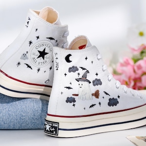 Ghost Witch Riding a Broom Halloween Converse, Halloween Ghost ...