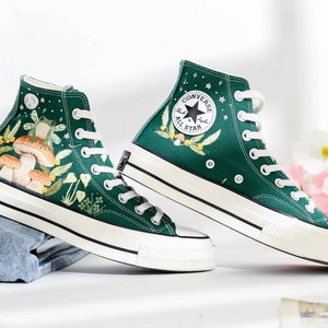 Embroidered Converse Mushroom, Frog, Converse Embroidery Mushroom ...