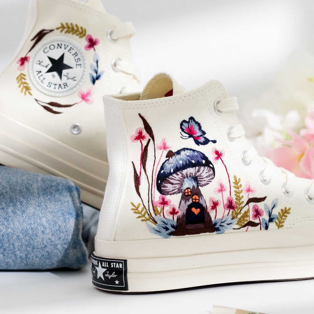 Custom Converse Chuck Taylor Mushrooms Embroidered Converse Shoes ...