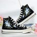 Custom Converse Chuck Taylor Blue Flower Embroidered Converse Shoes ...