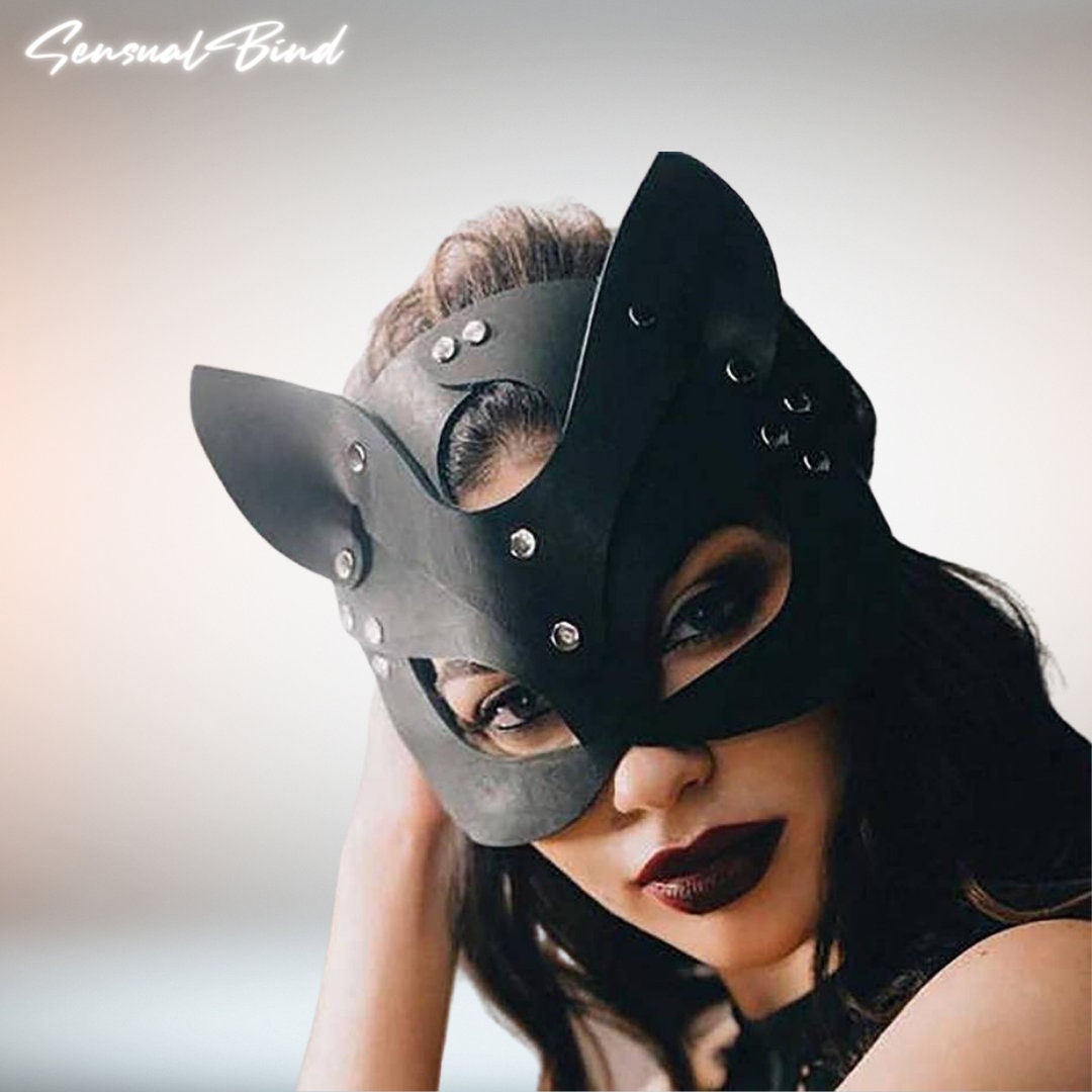 Superb Adult Cat Mask Vegan Leather Easy Adjust - Etsy