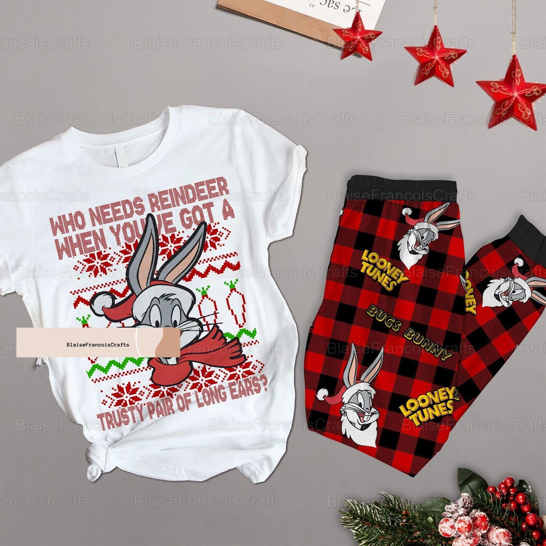 Christmas Looney Tunes Pajamas Set Looney Tunes Pjs - Etsy