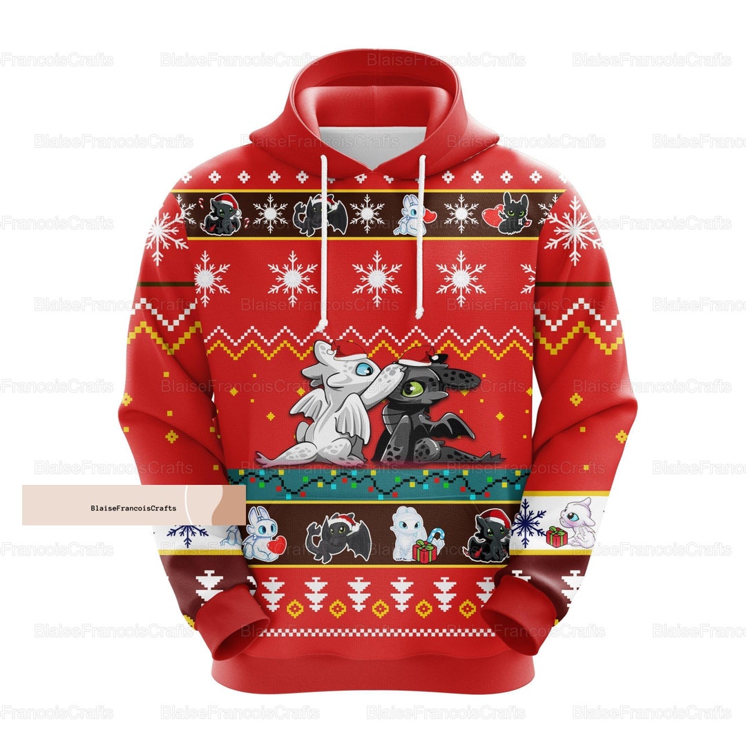 Christmas Night Fury Light Fury 3D Hoodies Toothless Dragon - Etsy