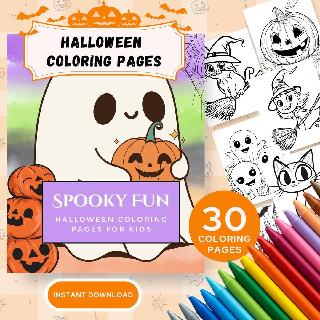 Cute Kids Halloween Coloring Pages: 30 Printable Halloween & Fall ...