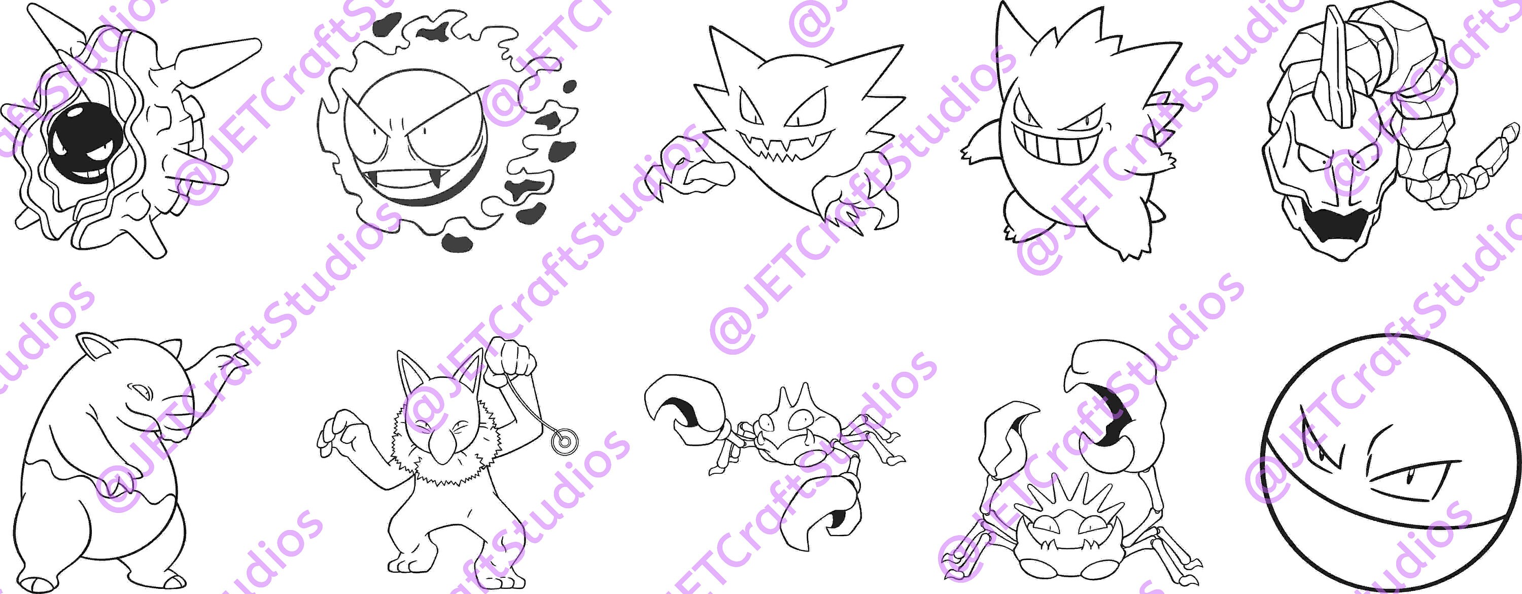 Pokemon 91-100 Color and Black/white SVG Downloadable Files (20 Files ...