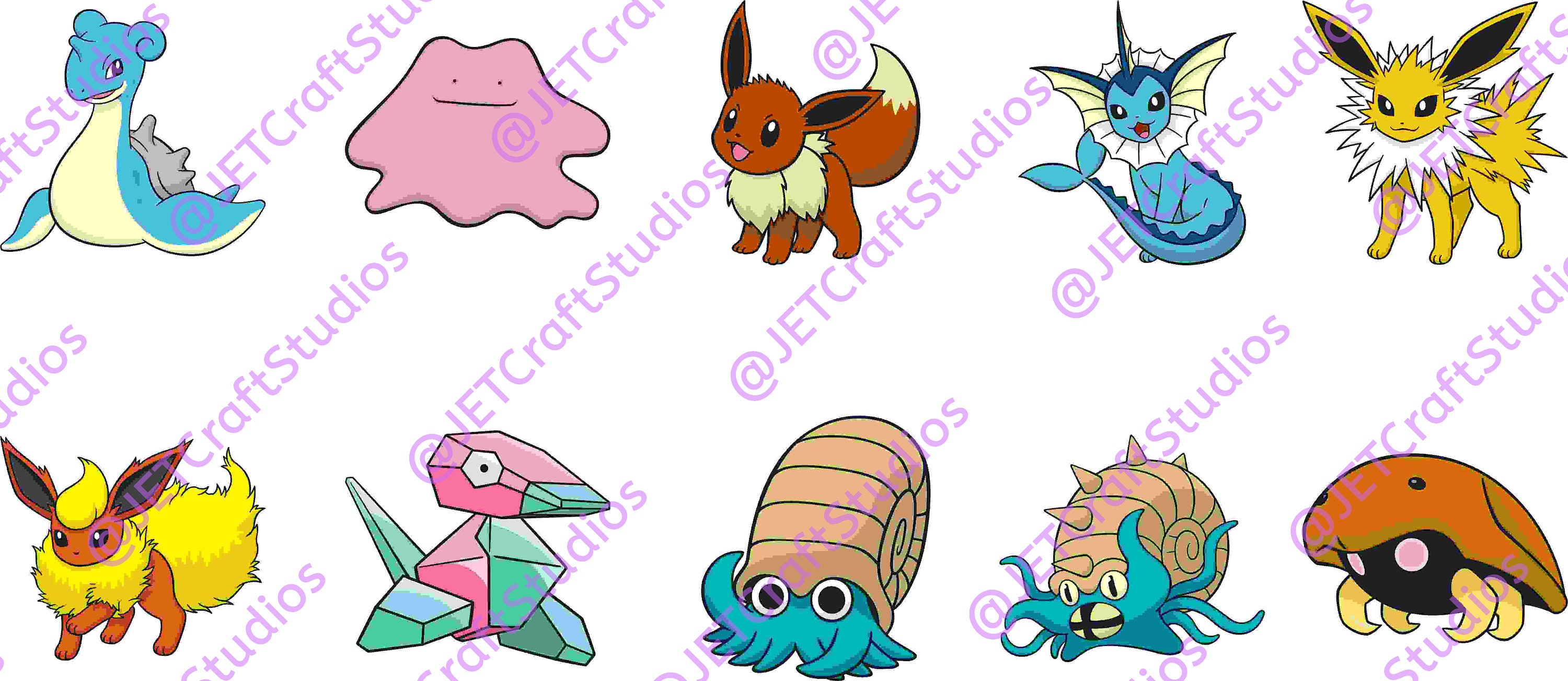 Pokemon 131-140 Color and Black/white SVG Downloadable Files - Etsy