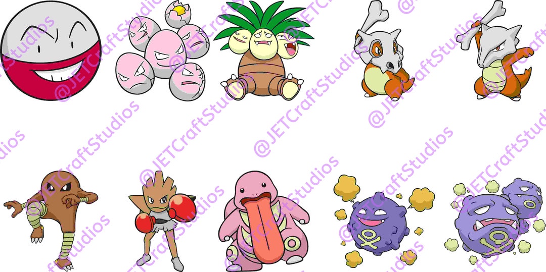 Pokemon 101-110 Color and Black/white SVG Downloadable Files 20 Files ...