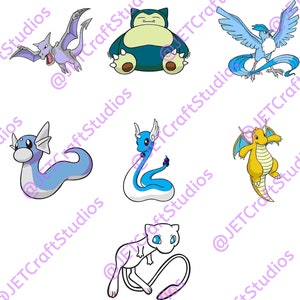 Pokemon 141-151 Color and Black/white SVG Downloadable Files 22 Files ...