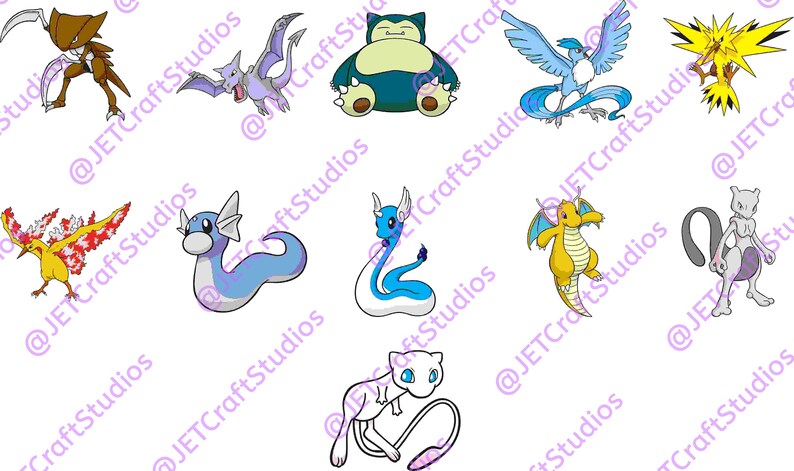 Pokemon 141-151 Color and Black/white SVG Downloadable Files 22 Files ...