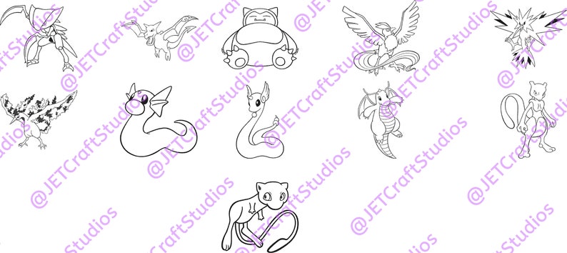 Pokemon 141-151 Color and Black/white SVG Downloadable Files 22 Files ...