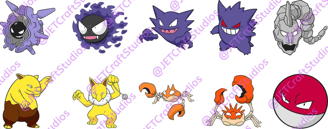 Pokemon 91-100 Color and Black/white SVG Downloadable Files (20 Files ...