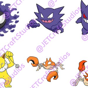 Pokemon 91-100 Color and Black/white SVG Downloadable Files (20 Files ...