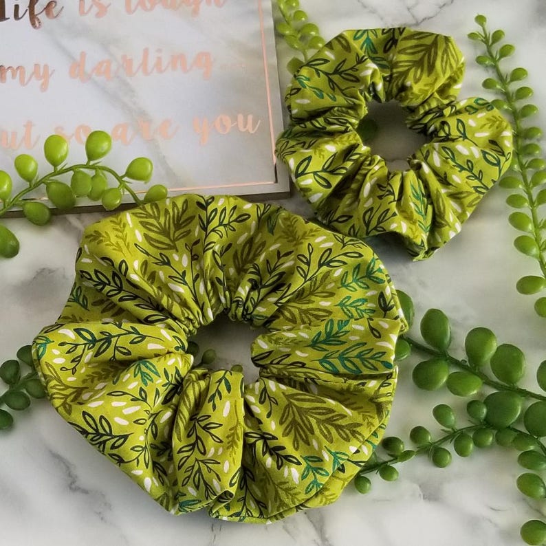Bright Green Jumbo Scrunchie, Extra Large Size, Classic Size, Oversized ...