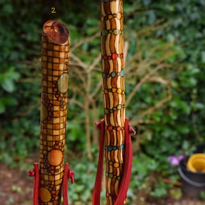 Handmade Walking Sticks Made of Wood and Decorated With Pyrography and ...