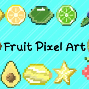 Fruit Pixel Art, Clipart, Digital Download, Illustration, Pixel - Etsy