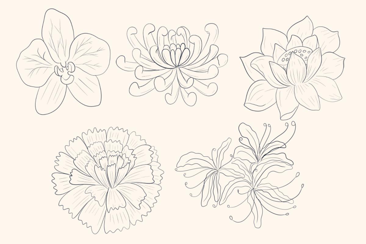 Flower Stamp Procreate Brushes, Digital Download, Stamp Brushes ...