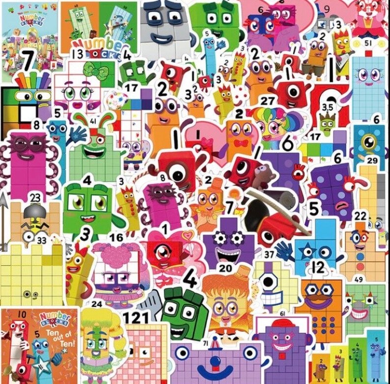 25 X Assorted Number Blocks Stickers for Party Bags, Scrapbooking, Card ...