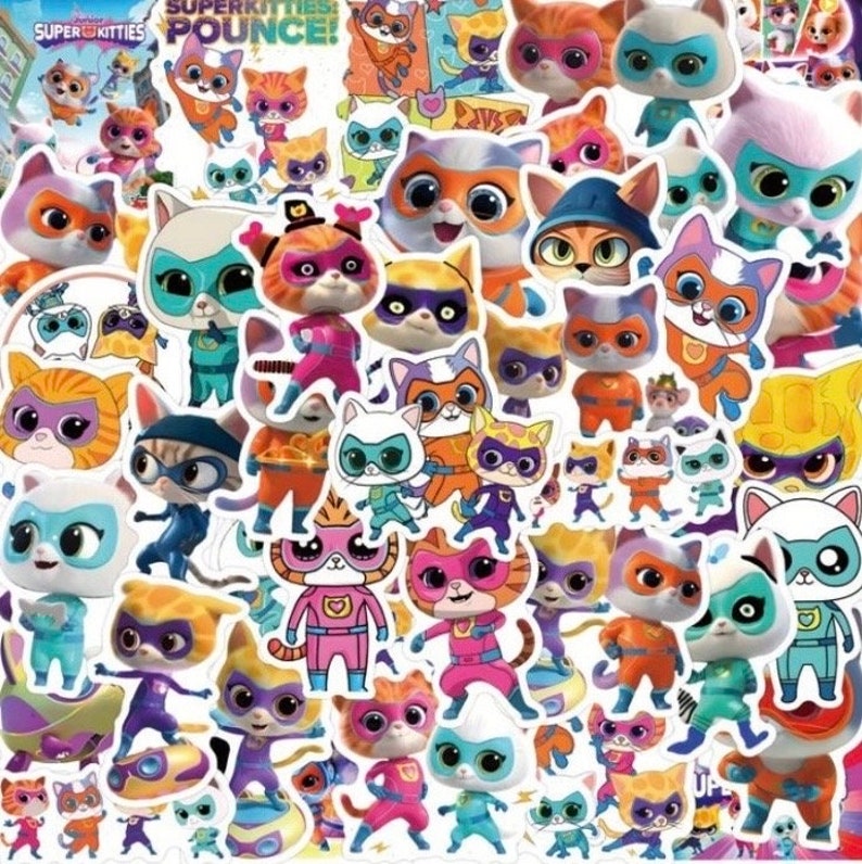 25 X Assorted Super Kitties Stickers for Party Bags, Scrapbooking, Card ...