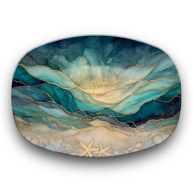 Ocean Theme Glass Platter - Etsy