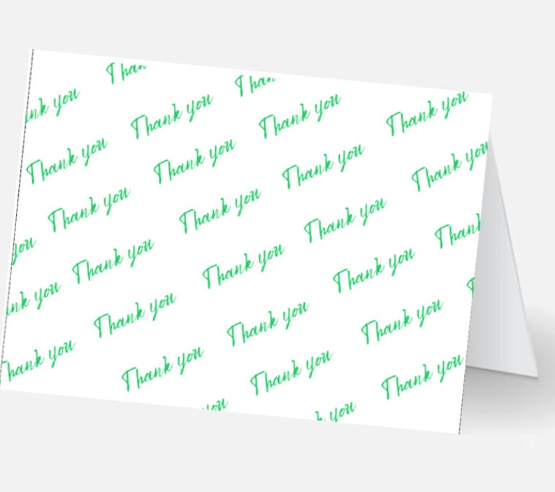 Green Thank You Card - Etsy