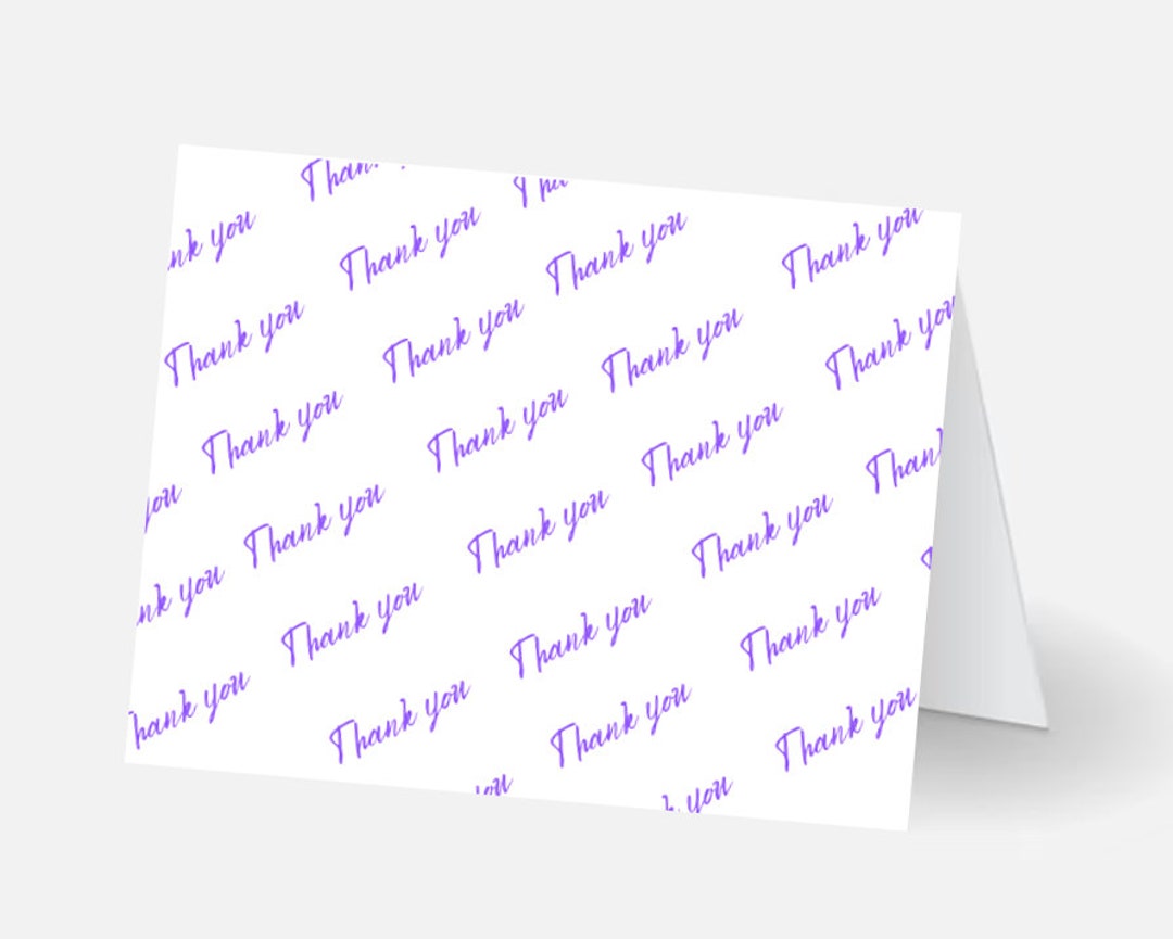 Light Purple Thank You Card - Etsy UK