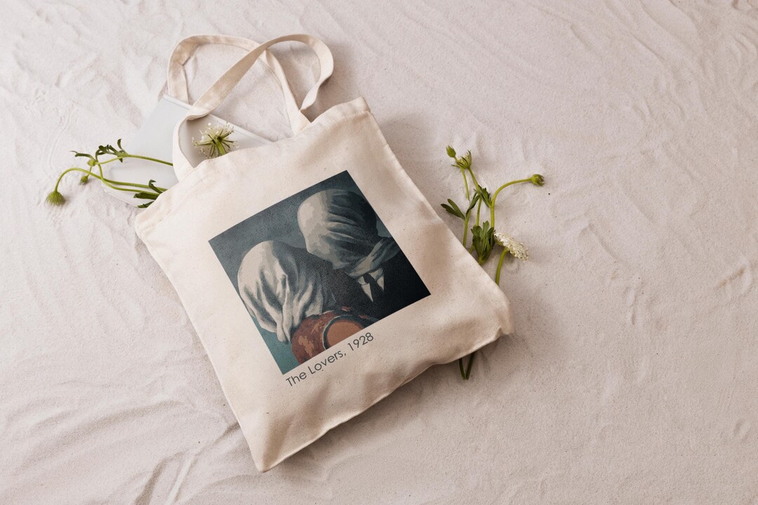 Painting Art Tote Bag / René Magritte Tote / the Lovers Aesthetic Bag ...