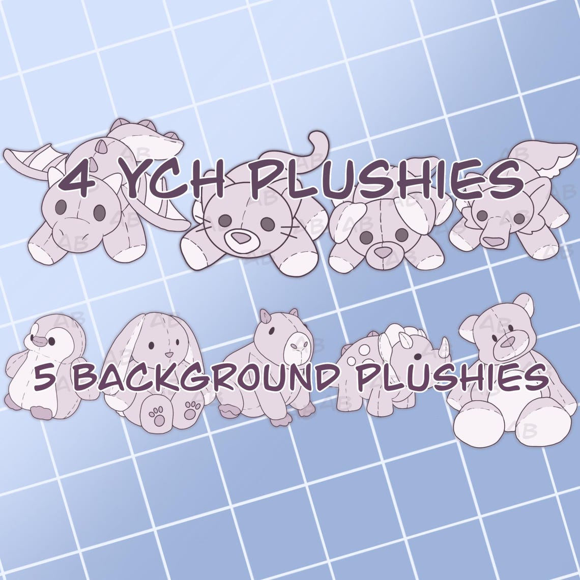 Fursona Plushie Claw Machine Base. Furry Artist Base. Procreate Stamp ...