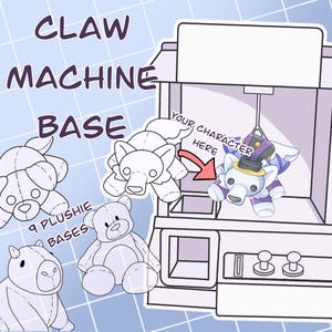 Fursona Plushie Claw Machine Base. Furry Artist Base. Procreate Stamp ...