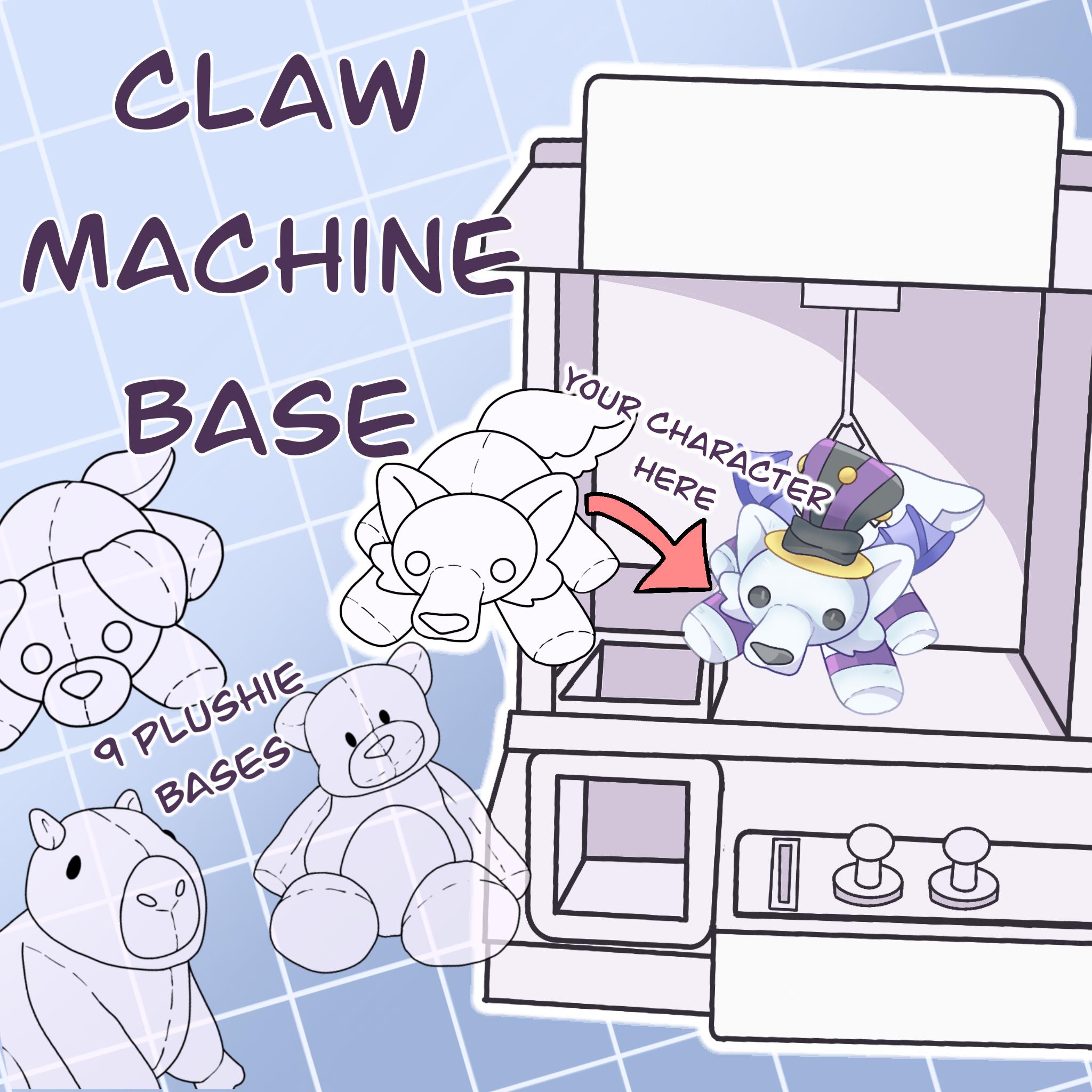 Fursona Plushie Claw Machine Base. Furry Artist Base. Procreate Stamp and Png File - Etsy