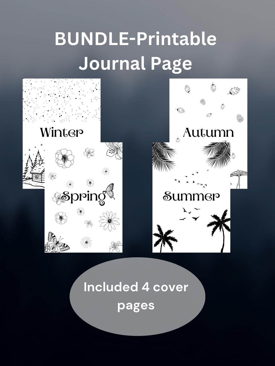 Seasonal Journal Title Pages - PRINTABLE Journal Page - Journal Cover ...