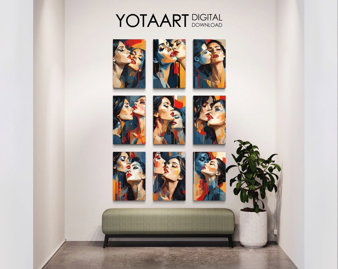 Lesbian Wall Art Colorful Lgbtq Art Bedroom Wall Art Living Etsy