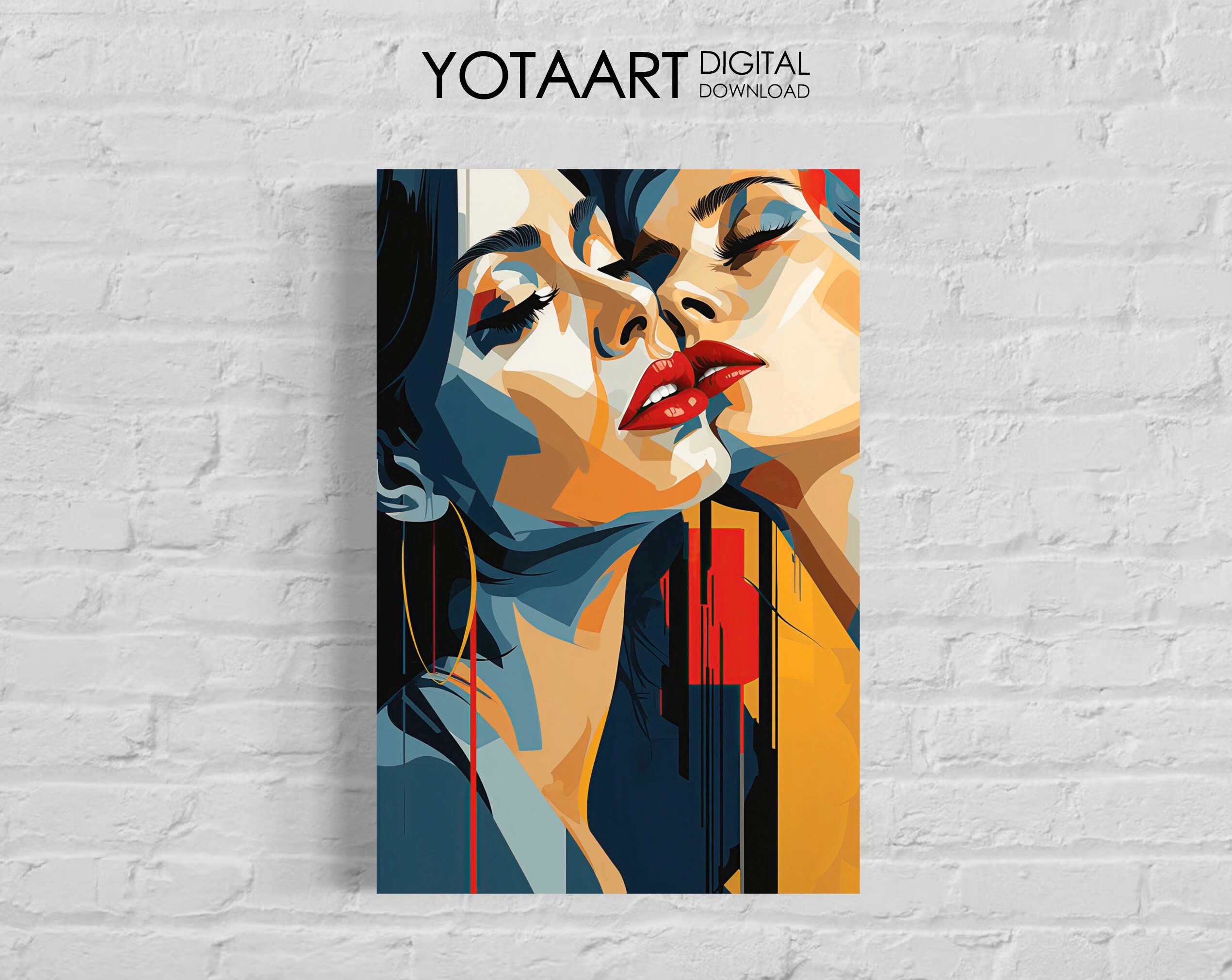 Lesbian Wall Art Colorful Lgbtq Art Bedroom Wall Art Living Etsy