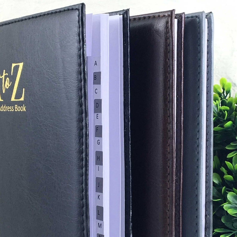 Address Index Book A-Z, Leather Look Executive Padded Cover Phonebook ...