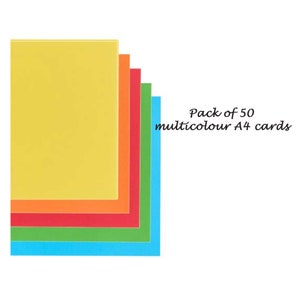 A4 Multicolour Card Stock: 160gsm Paper for Crafts - 50 Sheets - Etsy UK