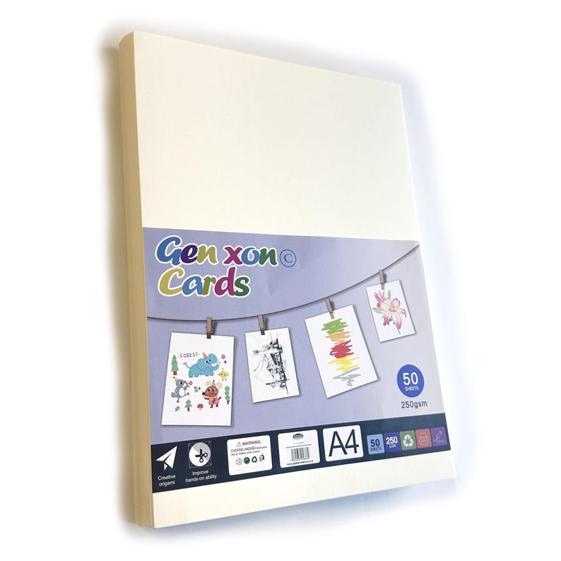 Ivory Cards 250gsm Thick Craft Card Stock A3 A4 Cardmaking Art and ...