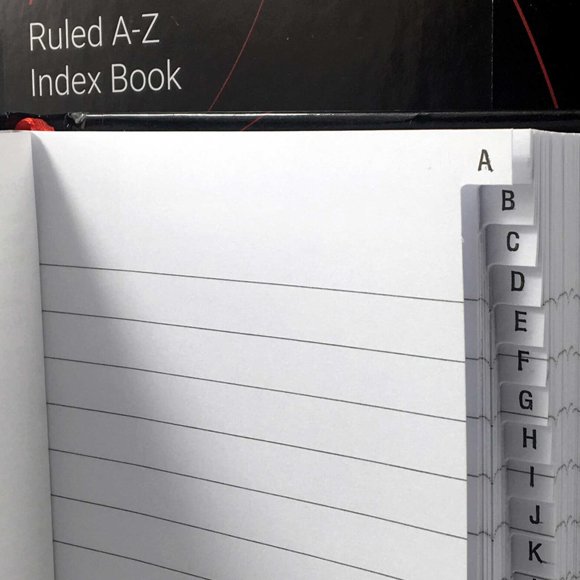 Address Book A-Z Index Book Ruled Lined Pages A5 A6 A4 Notebooks Telephone Organiser Black Cover ...