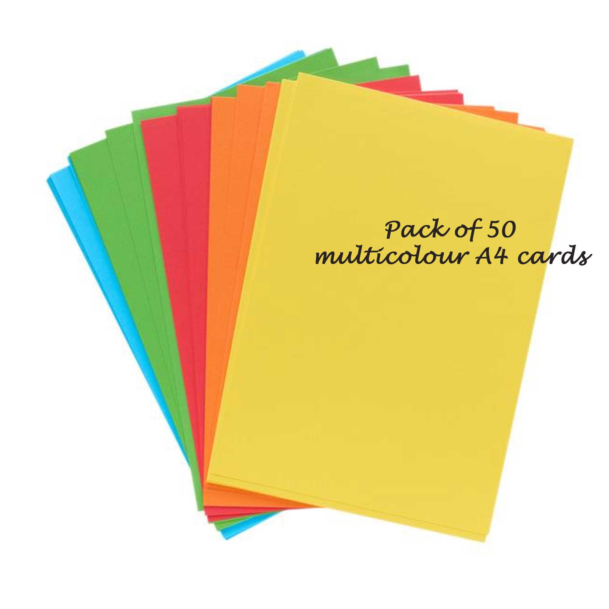 A4 Multicolour Card Stock: 160gsm Paper for Crafts - 50 Sheets - Etsy UK