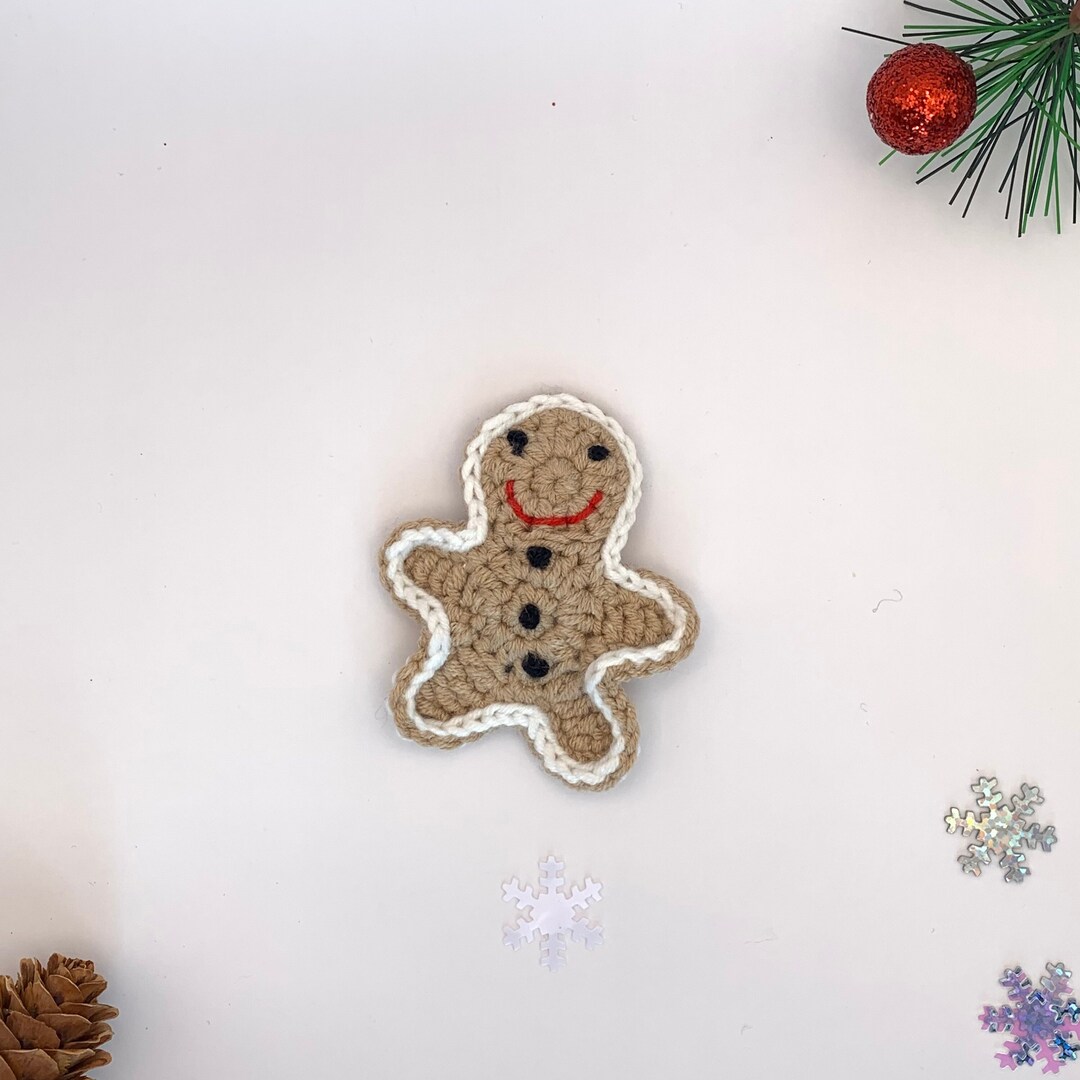Christmas Bow, Gingerbread Man Bow, Crochet Pattern Ginger Man Badge ...