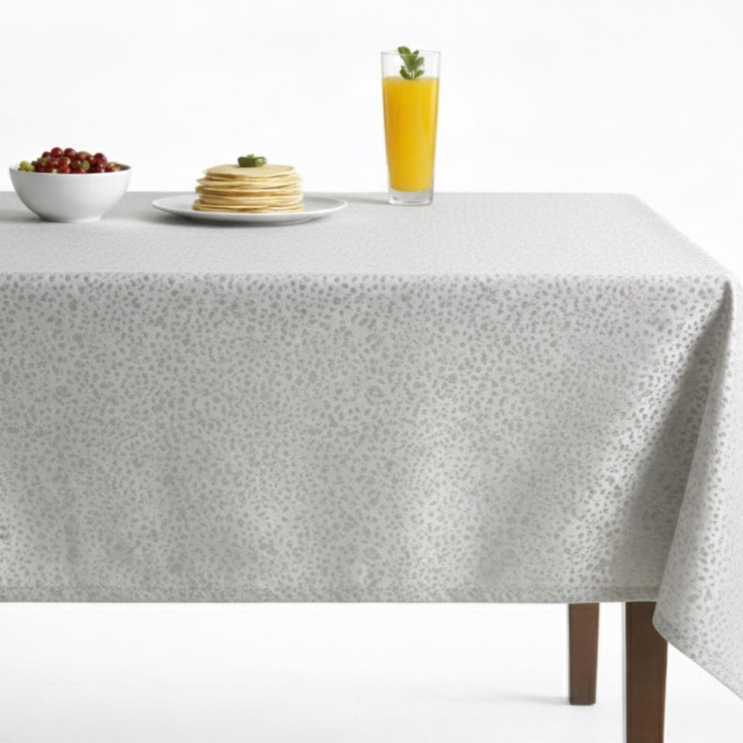 White Marisol Jacquard - Custom Tablecloths, 100% Polyester, Machine ...