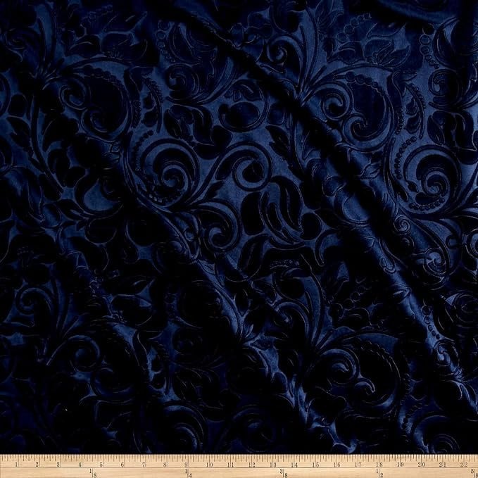 Brocade Scroll Velvet Fabric, Ideal Embossed Material for Upholstery ...