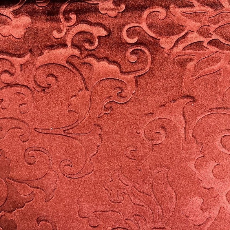Vails Brocade Velvet Fabric, 72 Inch in Width Ideal Embossed Material ...