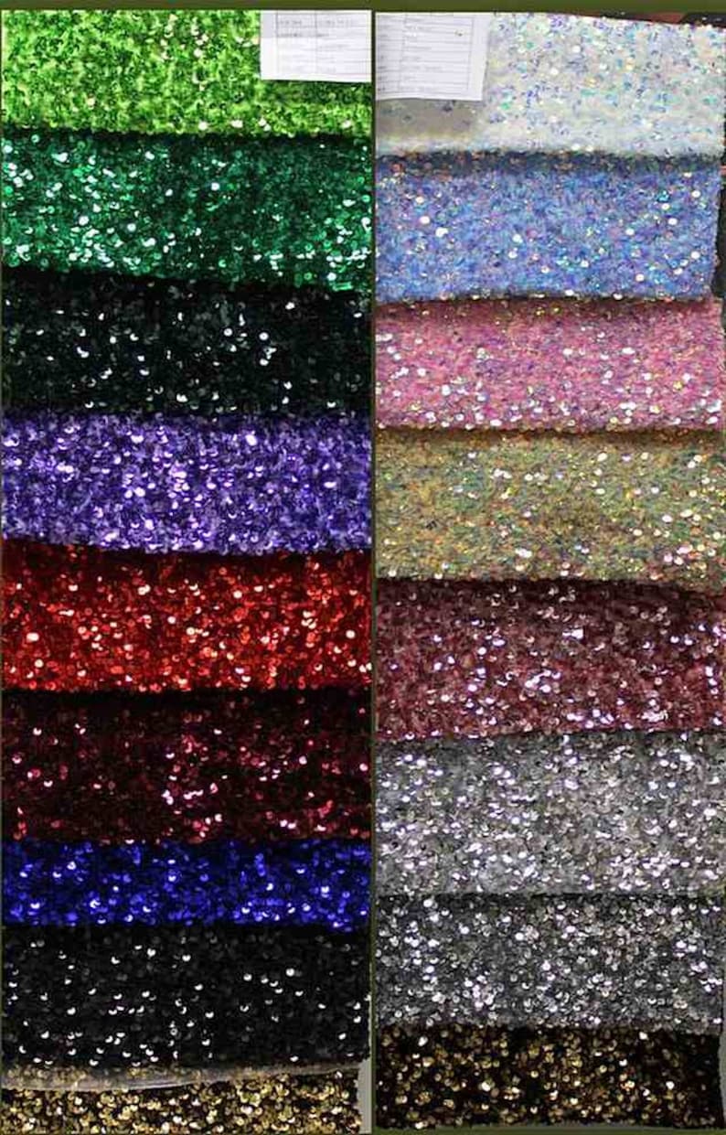 Stretch Velvet Sequin Fabric by the Yard, Glitter Spandex Material ...