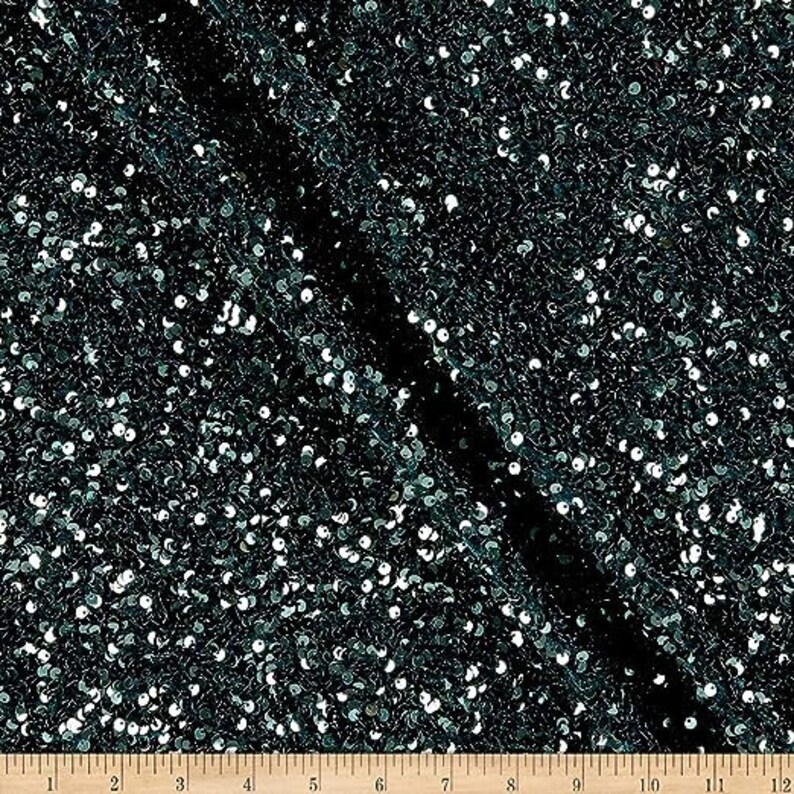 30+ Stretch Velvet Sequin Fabric by the Yard, Glitter Spandex Material ...