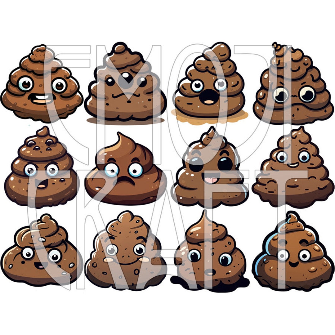 Pile of Poo Facial Graphic Emojis Digital Download Faces - Etsy