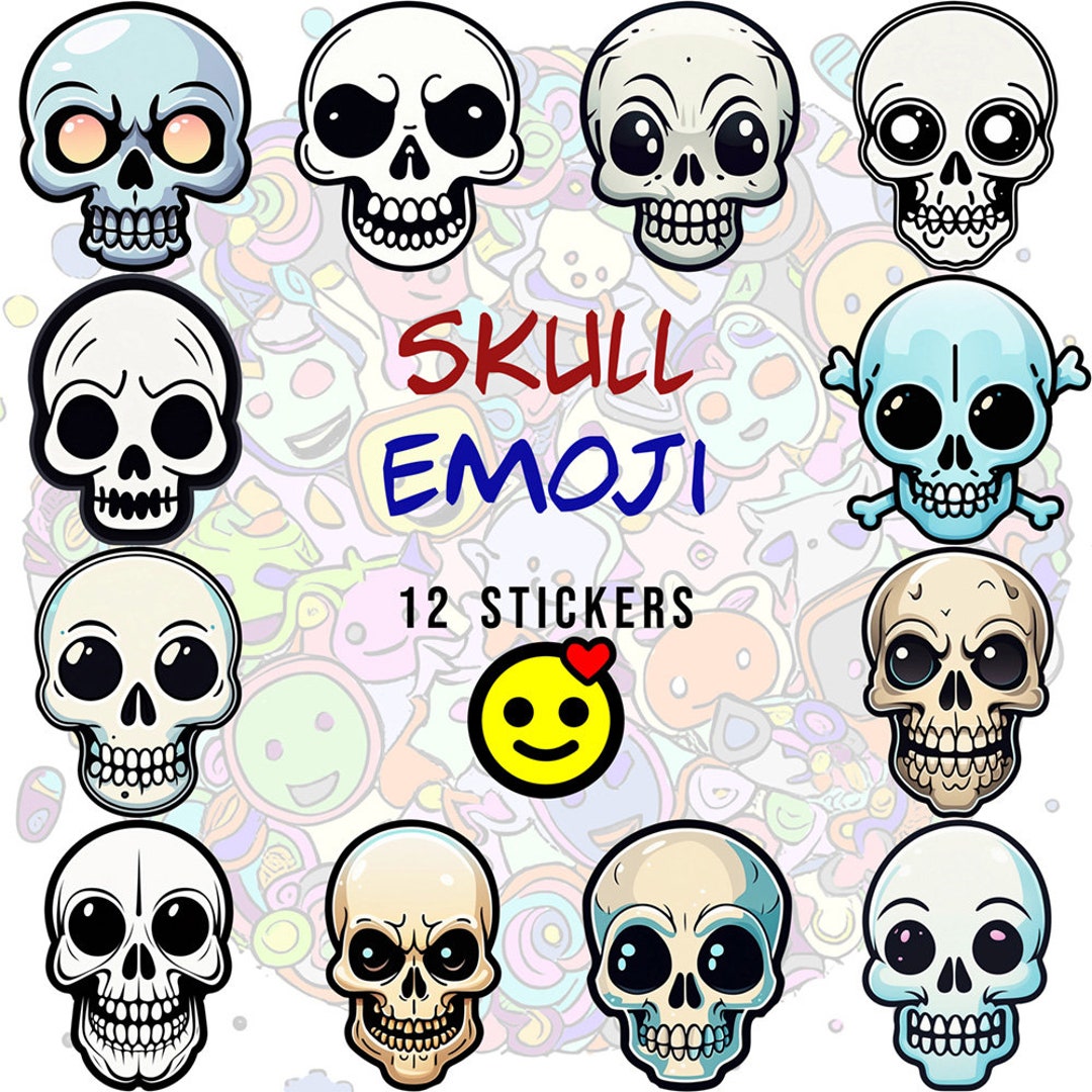 Skulls Facial Graphic Stickers Mens Modern Descriptive Smileys ...