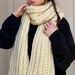 Handmade Crochet Chunky Long Wool Scarf (cream) - Etsy