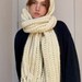 Handmade Crochet Chunky Long Wool Scarf (cream) - Etsy