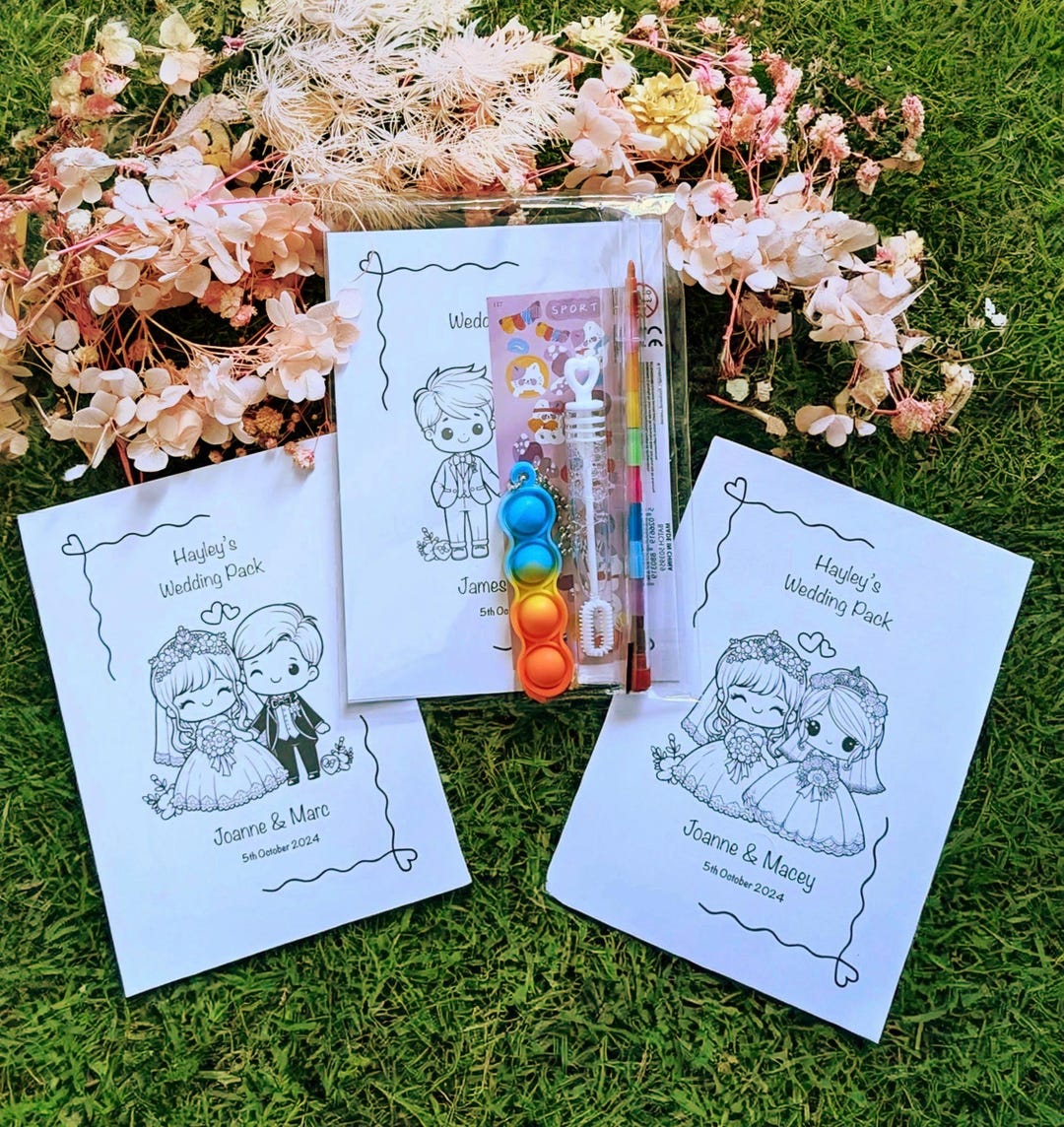 Wedding Activity Pack, A6 Size, Kid Wedding Activity Pack, Kid Wedding ...