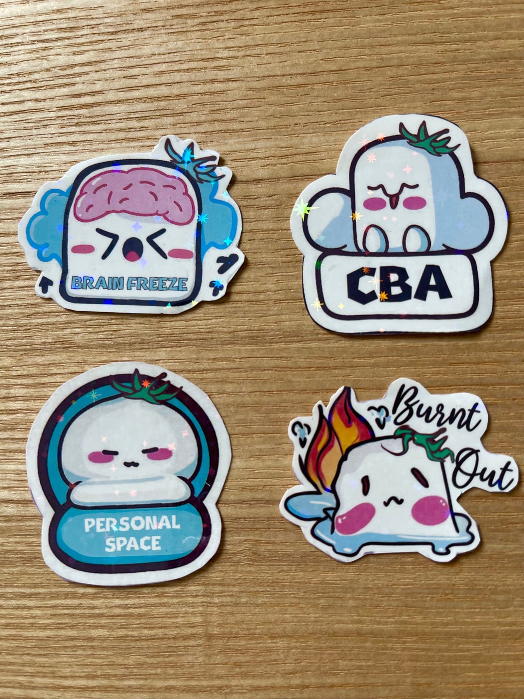 Self Care Stickers Cute Stress Anxiety Burnout CBA Brain - Etsy