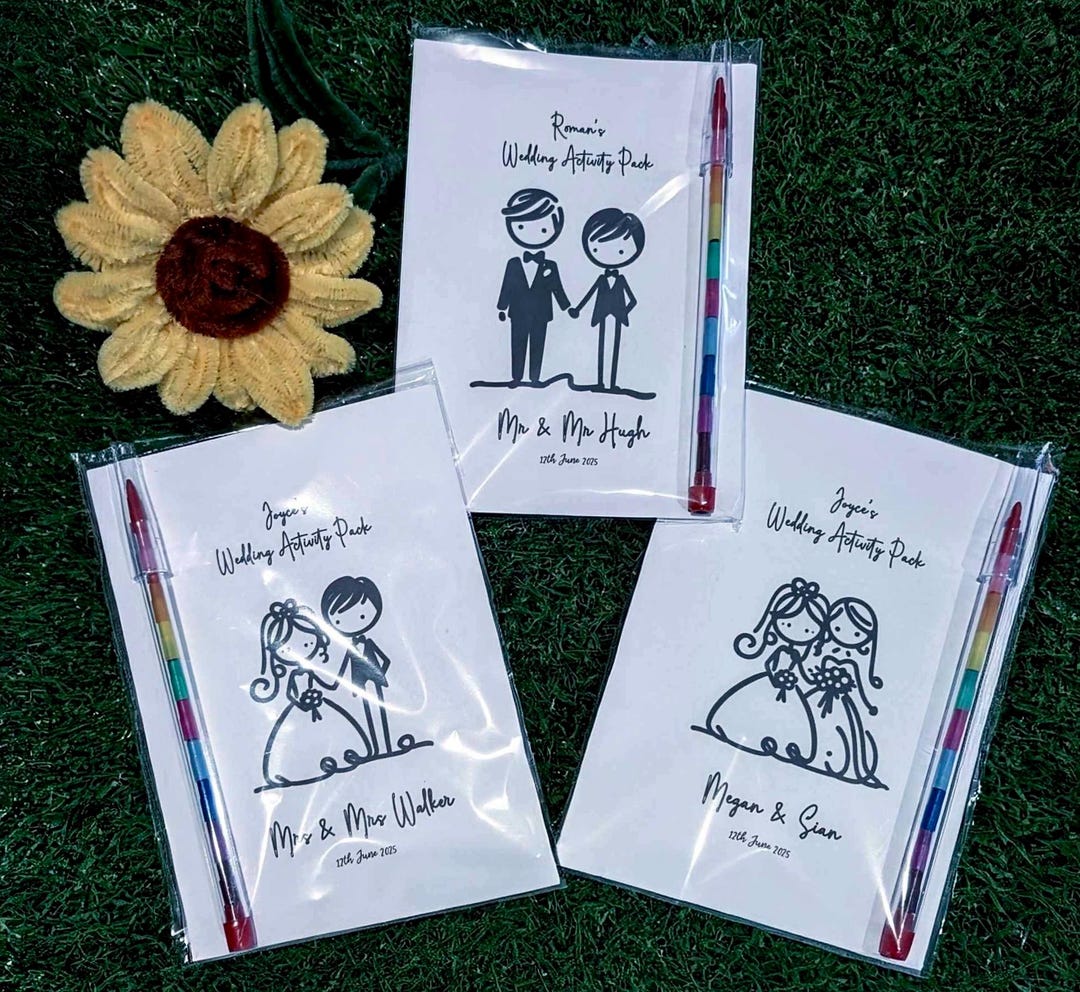 Wedding Activity Pack, A6, Bride, Groom, Children Wedding Pack, Wedding ...